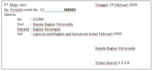 27+ Kumpulan Contoh Memo Resmi / Tidak Resmi, Pribadi, Perusahaan, Sekolah